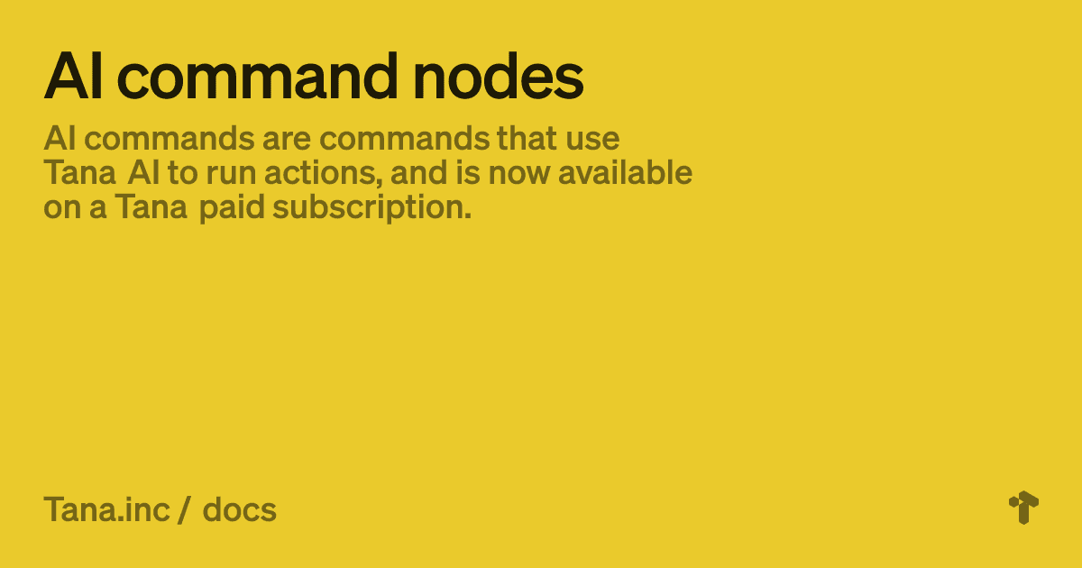 AI command nodes