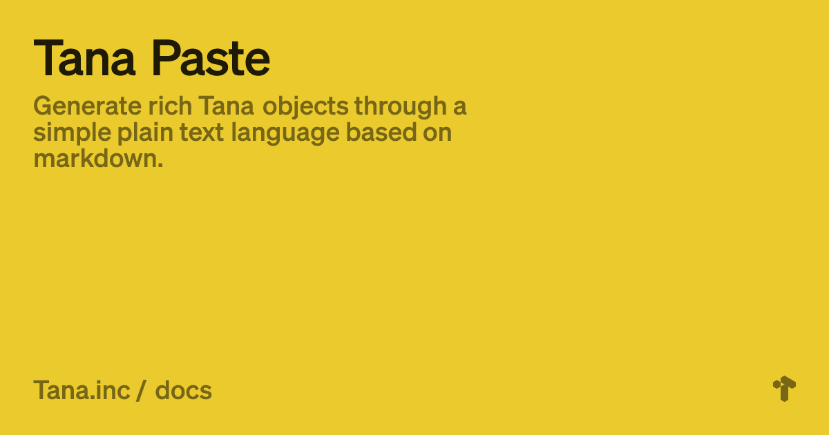Tana Paste